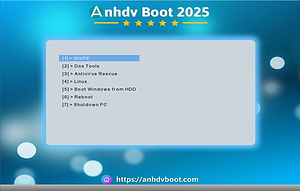 USB Anhdv Boot cứu hộ máy tính, tích hợp sẵn bộ cài Windows
